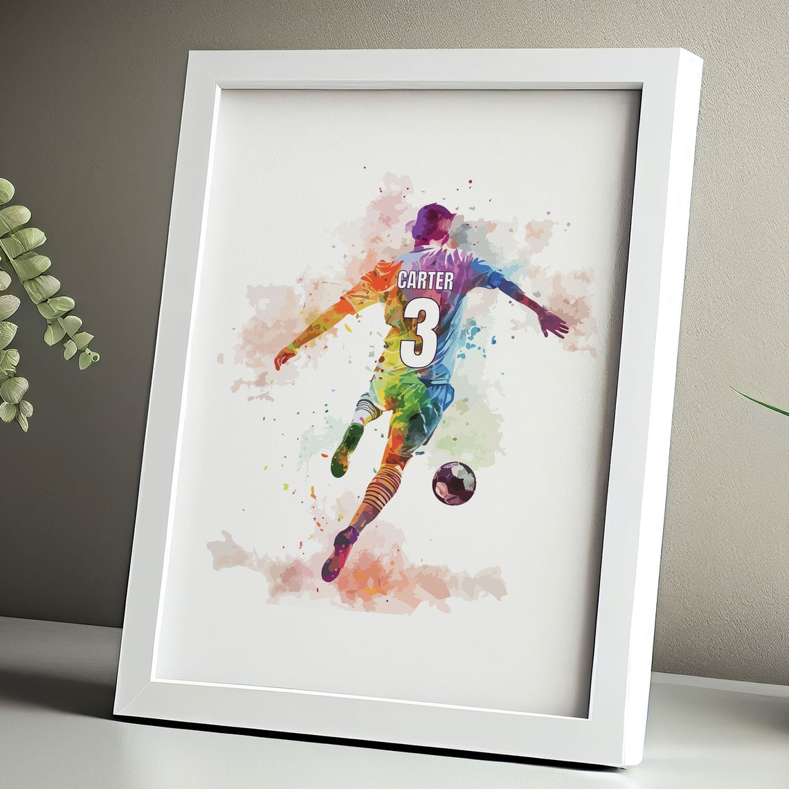 Personalised Football Wall Art Prints Custom Football Poster, Boys ...