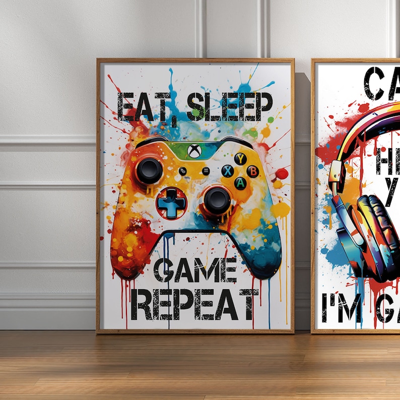 Gaming Prints Set of 3 Gaming Poster Gaming Prints Gamer - Etsy