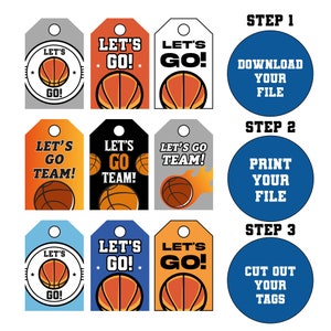 Basketball Good Luck Tags, Set of 9 Tags, Basketball Team Tournament ...