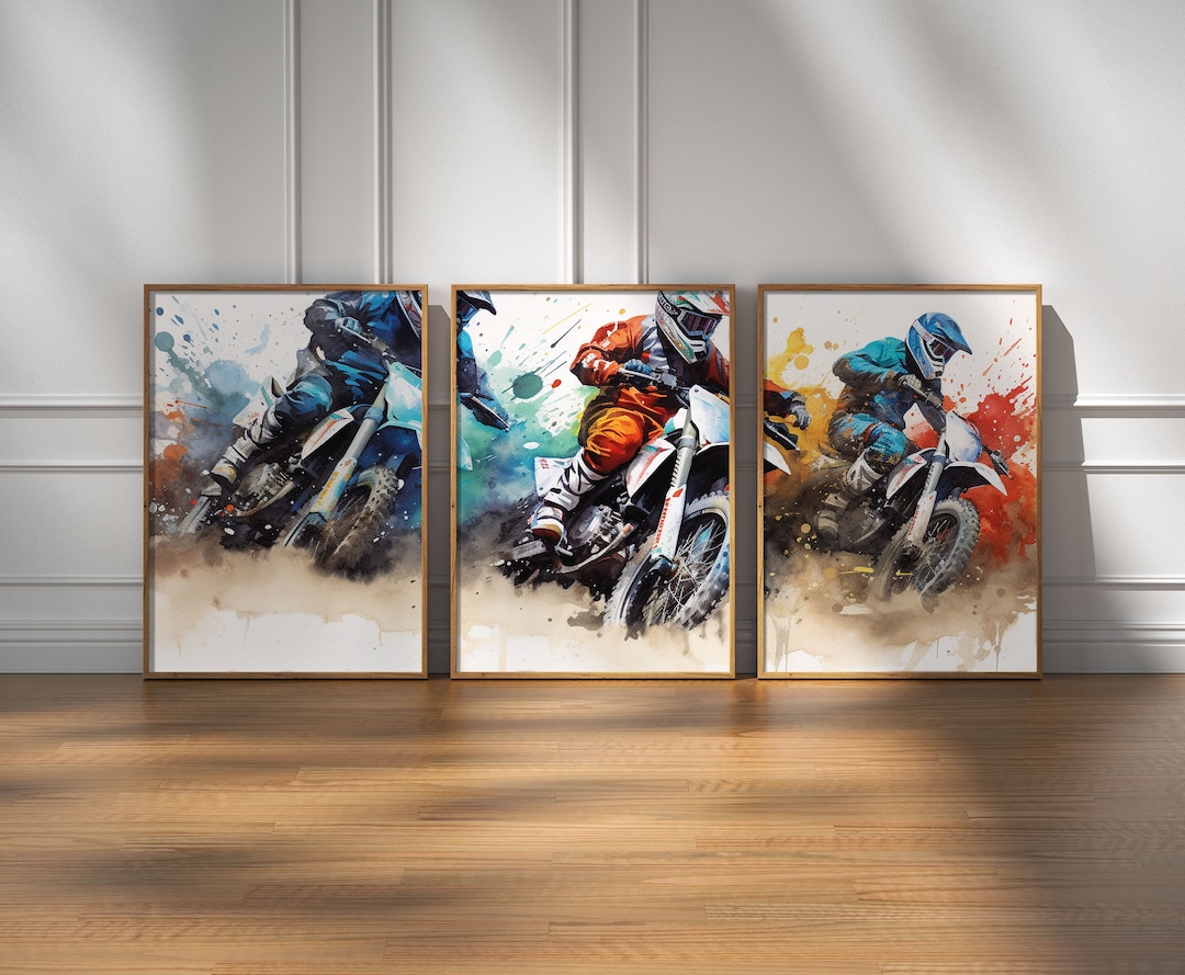 Motocross Print, Motorcycle Prints, Boys Bedroom, Motorsports Print ...