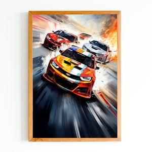 Racing Print, A4 A3 Nascar Racer Wall Art, Digital Download, Boys ...