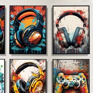 Gaming Print Bundle, Set of 12 Gaming Prints, Gaming Wall Art, Gamer ...