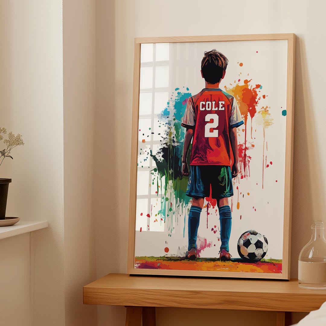 Football Wall Art for Boys, Personalized Football Print, Football ...