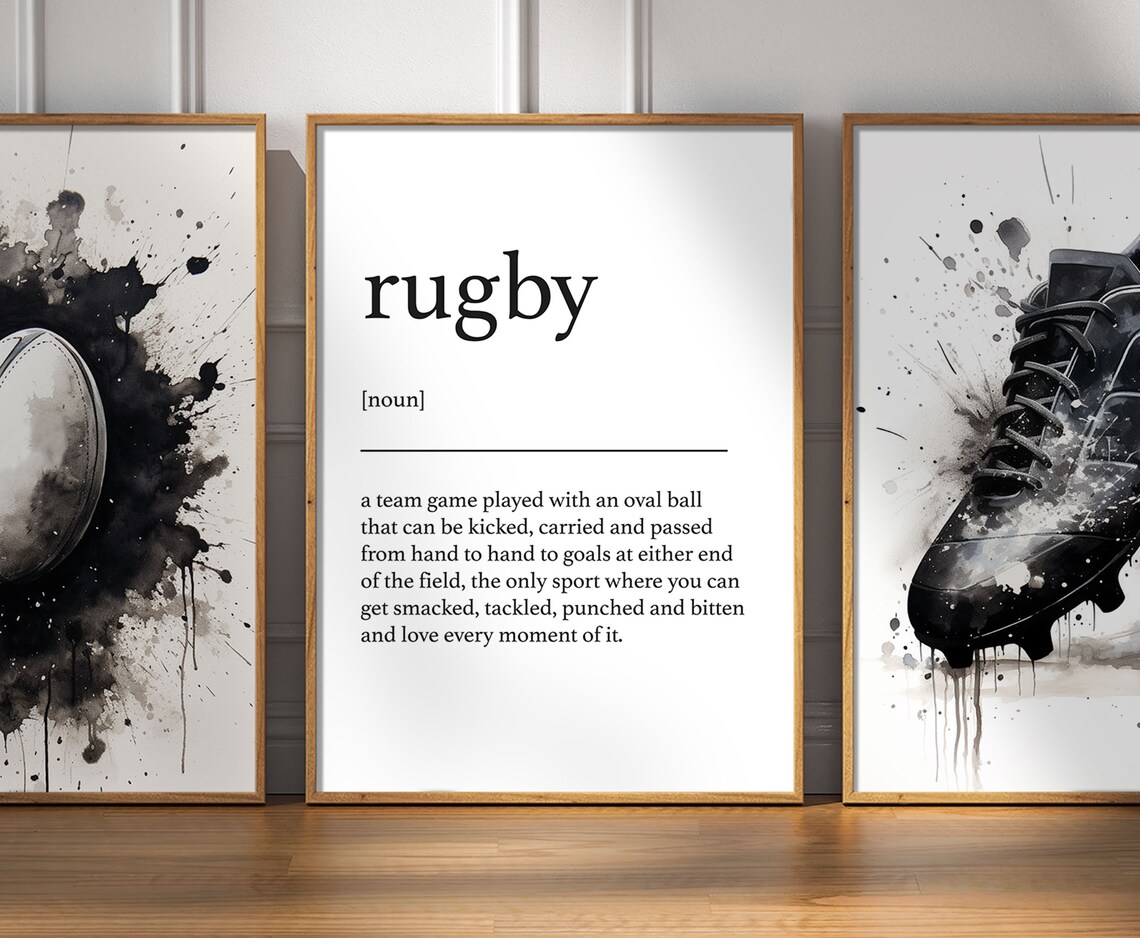 Rugby Prints, Rugby Wall Art Set of 3, Gift for Boys, Boys Bedroom ...