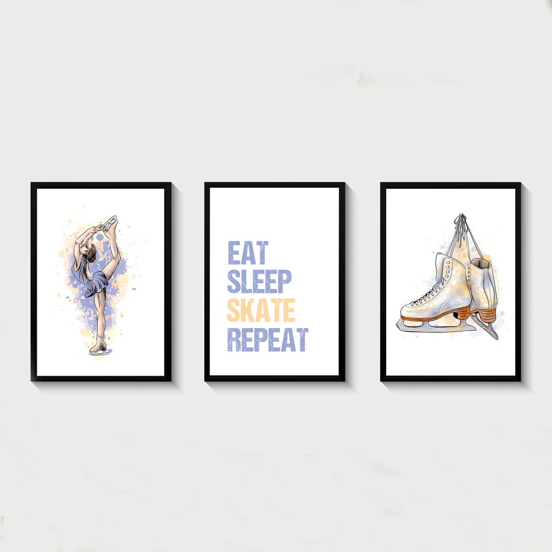 Ice Skating Print Set, Digital Download, Gift for Ice Skater, Ice ...