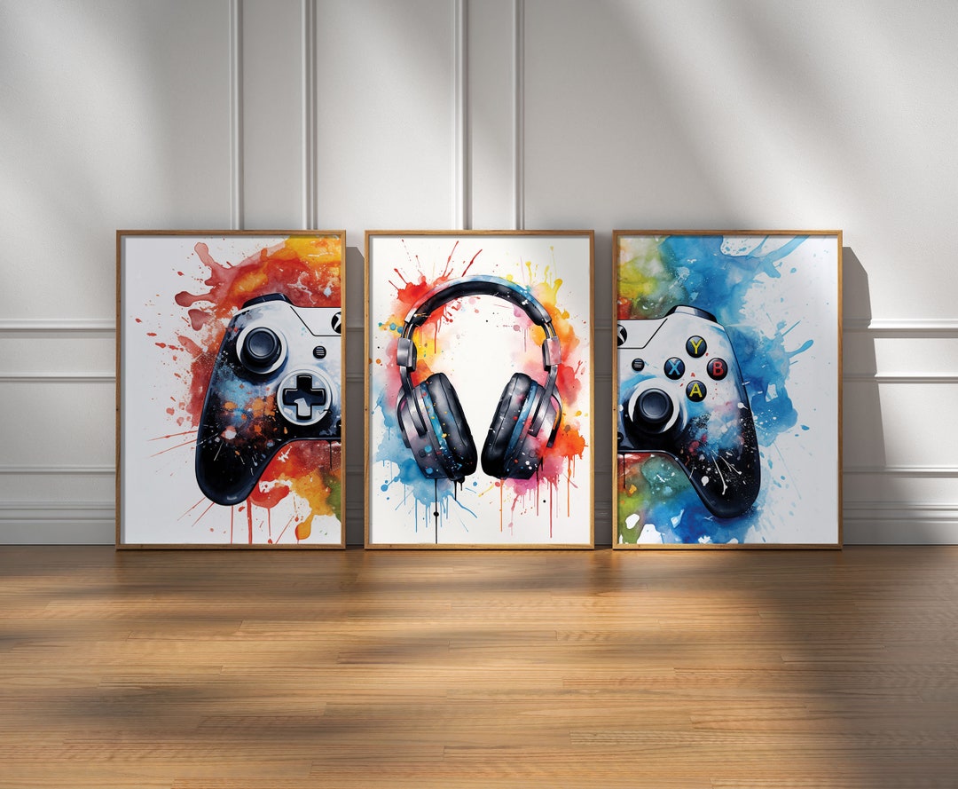 Gaming Prints Graffiti Style Gaming Poster Set Gamer Gift Video Game ...