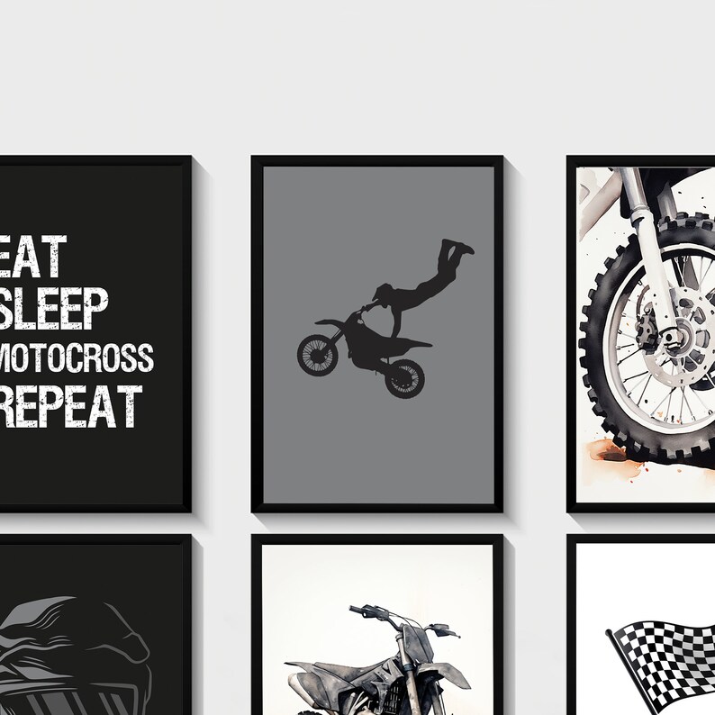 Motocross Prints Set of 8, Dirt Bike Print, Motorcycle Print, Motocross ...