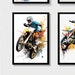 Motocross Prints Set of 6 Watercolour Dirt Bike Print Motorcycle Print ...