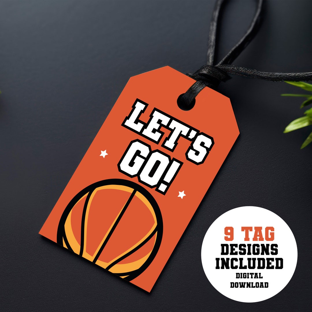 Basketball Good Luck Tags, Set of 9 Tags, Basketball Team Tournament ...
