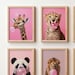 Pink Animal Prints, Animal Poster, Fun Prints, Living Room/ Bedroom ...