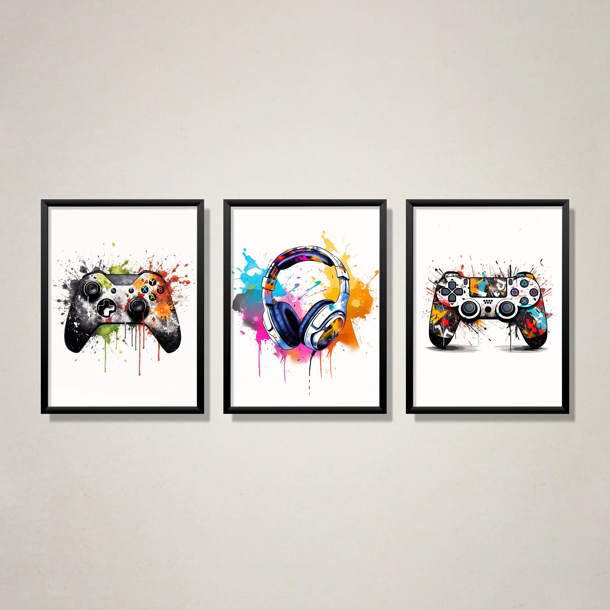 Gaming Prints, Gaming Poster, Gaming Wall Art Set of 3, Gaming Room ...