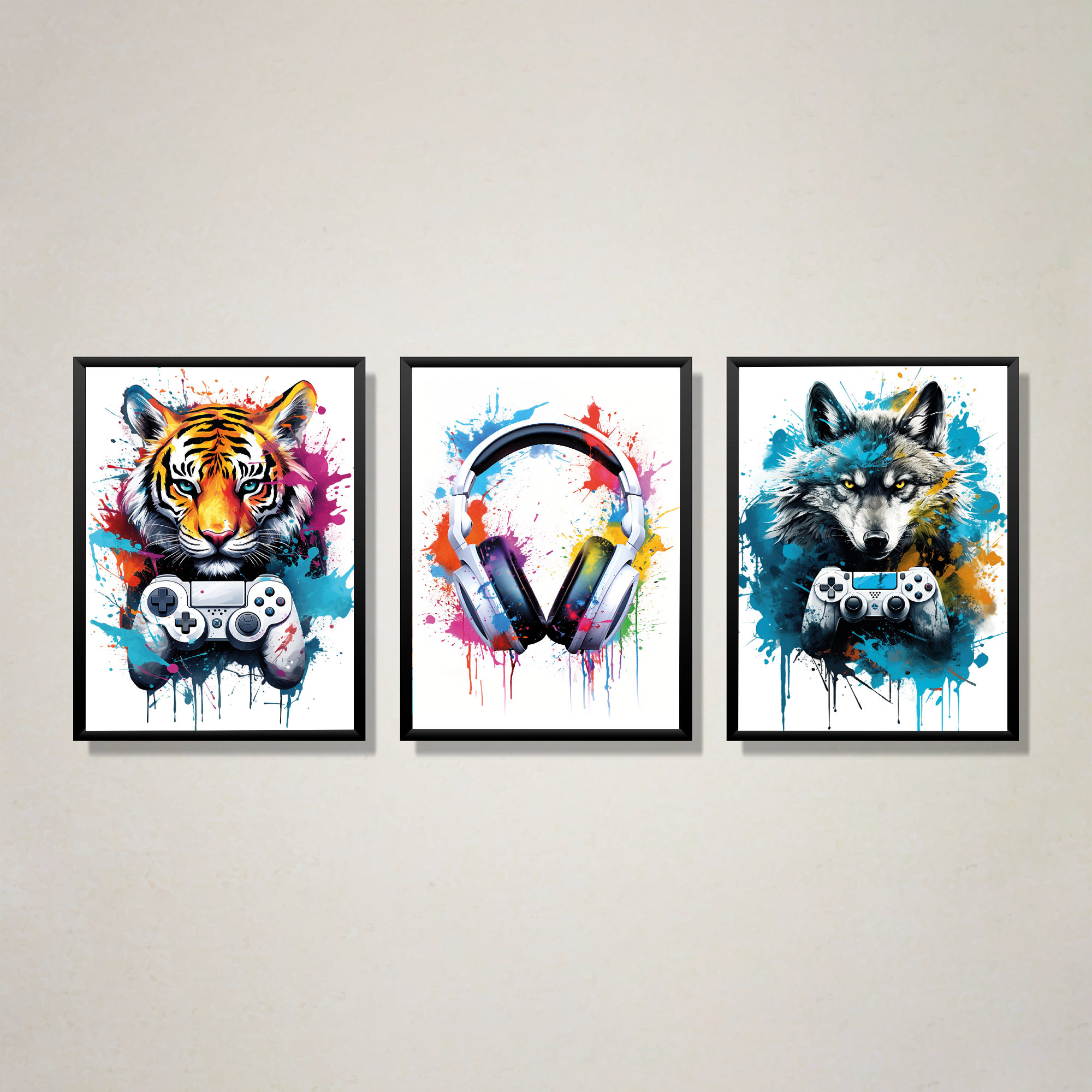 Gaming Prints, A4 Gaming Posters, Gaming Wall Art, Set of 3 Digital Art ...