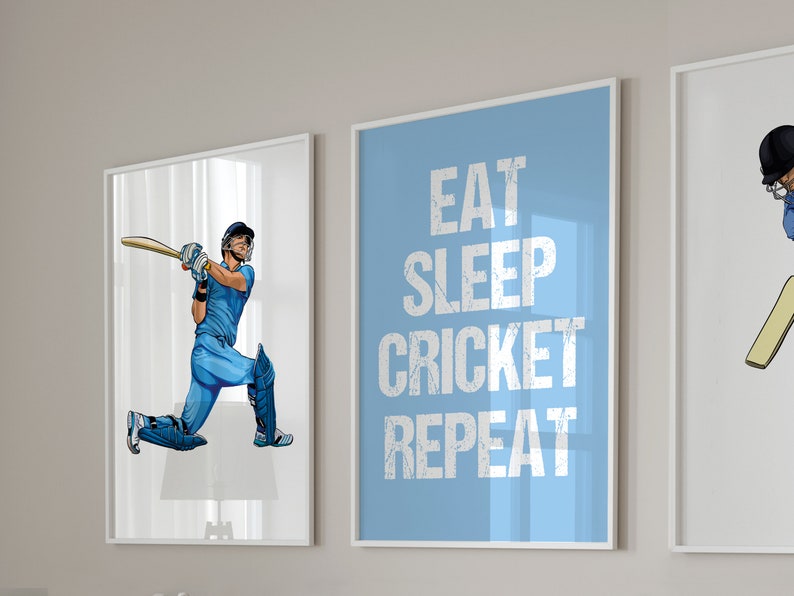 Cricket Posters, Set of 3 Cricket Prints, Cricket Wall Art, Cricket ...