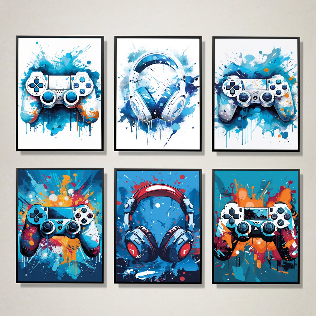 Set of 6 Gaming Prints Gamer Posters Gaming Room Decor, Gamer Wall Art ...