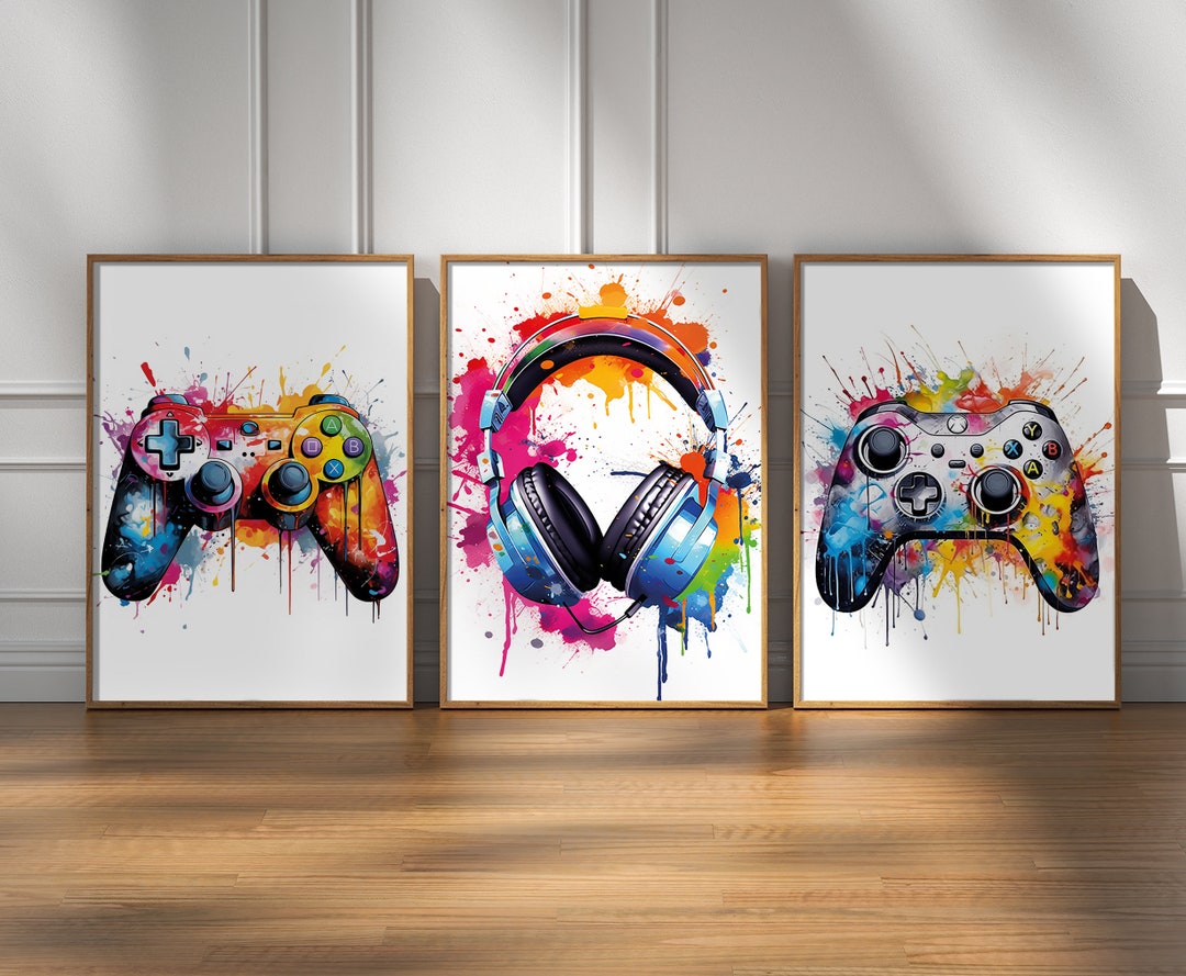 Set of 3 Gaming Prints, Gaming Decor, Gamer Wall Art, Teen Room Prints ...