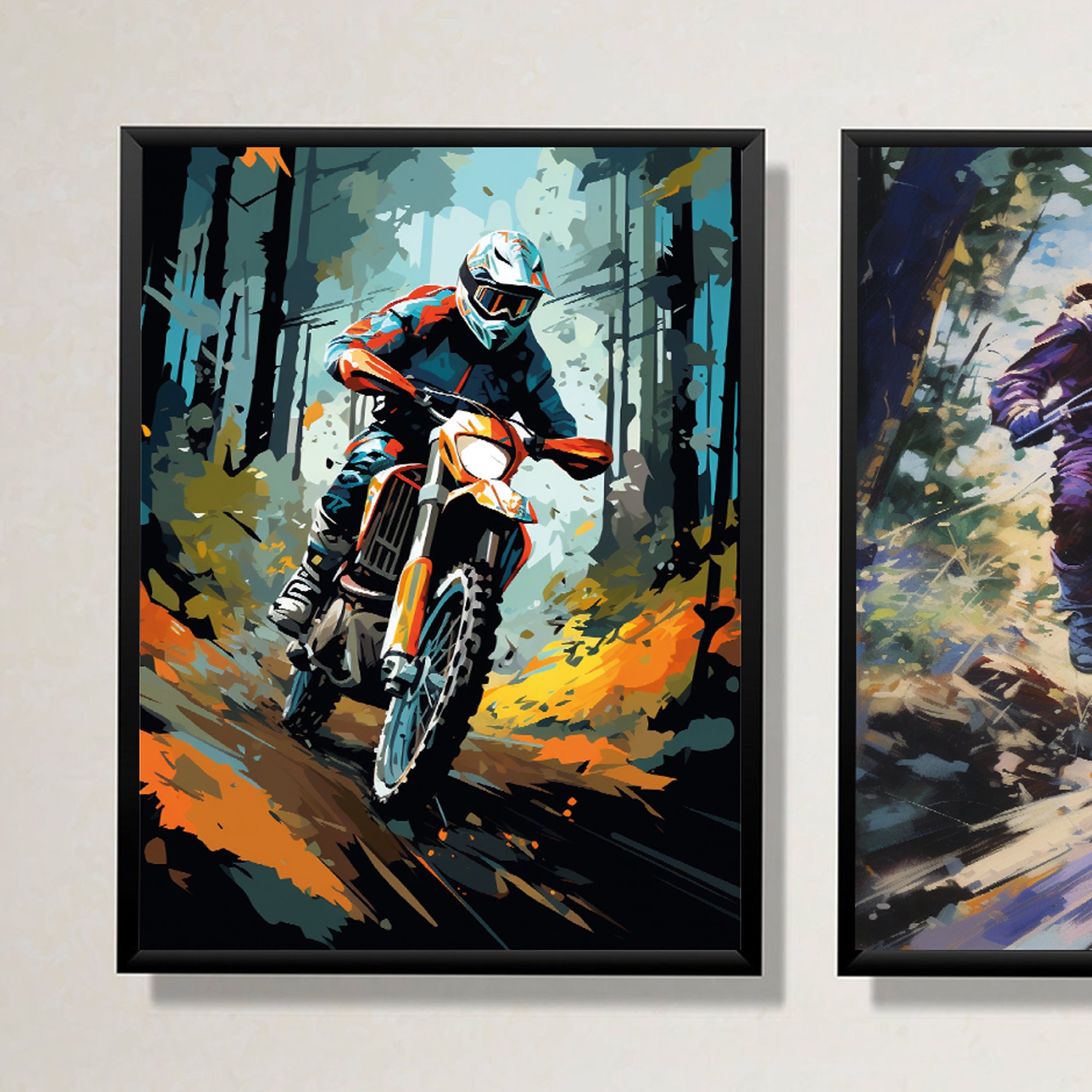 Set of 6 Motocross Prints, Dirt Bike Wall Art, Motorbike Prints, A4 ...