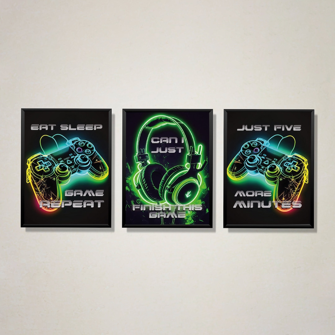 Gaming Posters Wall Art Set of 3 | DIGITAL DOWNLOAD | Gamer Prints ...