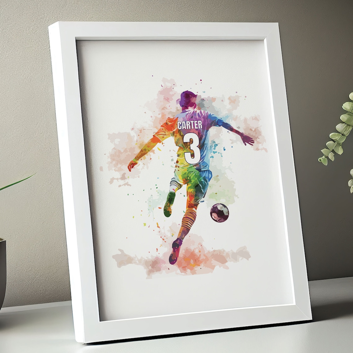 Personalised Football Wall Art Prints Custom Football Poster, Boys ...