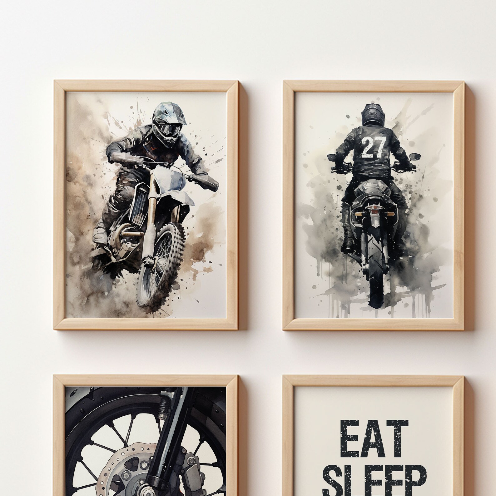 Personalised Motocross Prints, Motocross Poster Set, Motocross Wall Art ...