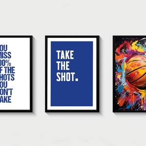 Basketball Poster Set, Dorm Room Print, Basketball Gifts, Gift for ...