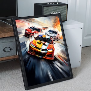 Racing Print, A4 A3 Nascar Racer Wall Art, Digital Download, Boys ...