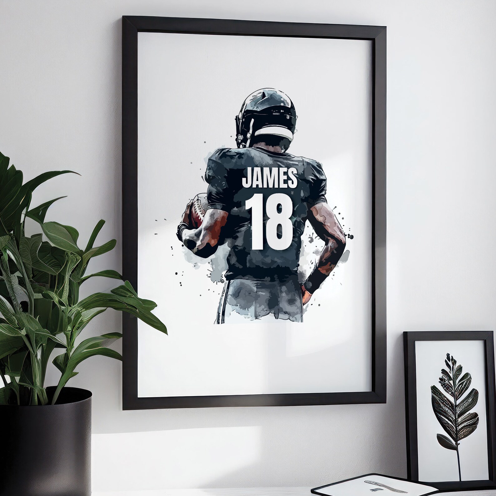 Personalised American Football Poster, Football Jersey Art, Boys ...