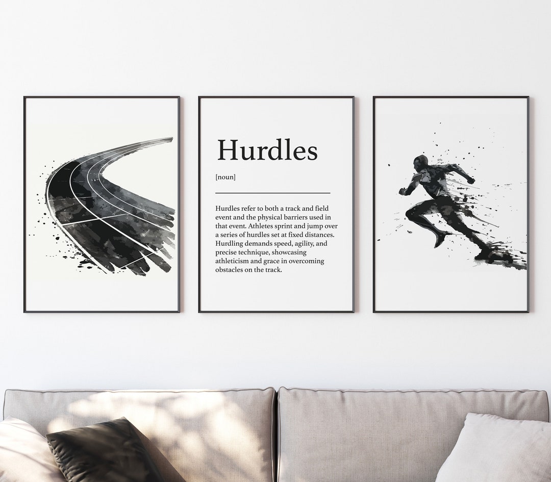 Athletics Wall Art Set, Set of 3 Runner Posters, Running Art ...