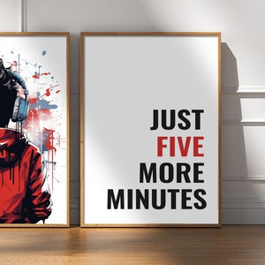 Red Gaming Posters, Boys Room Wall Art, Teen Bedroom Decor, Set of 3 ...
