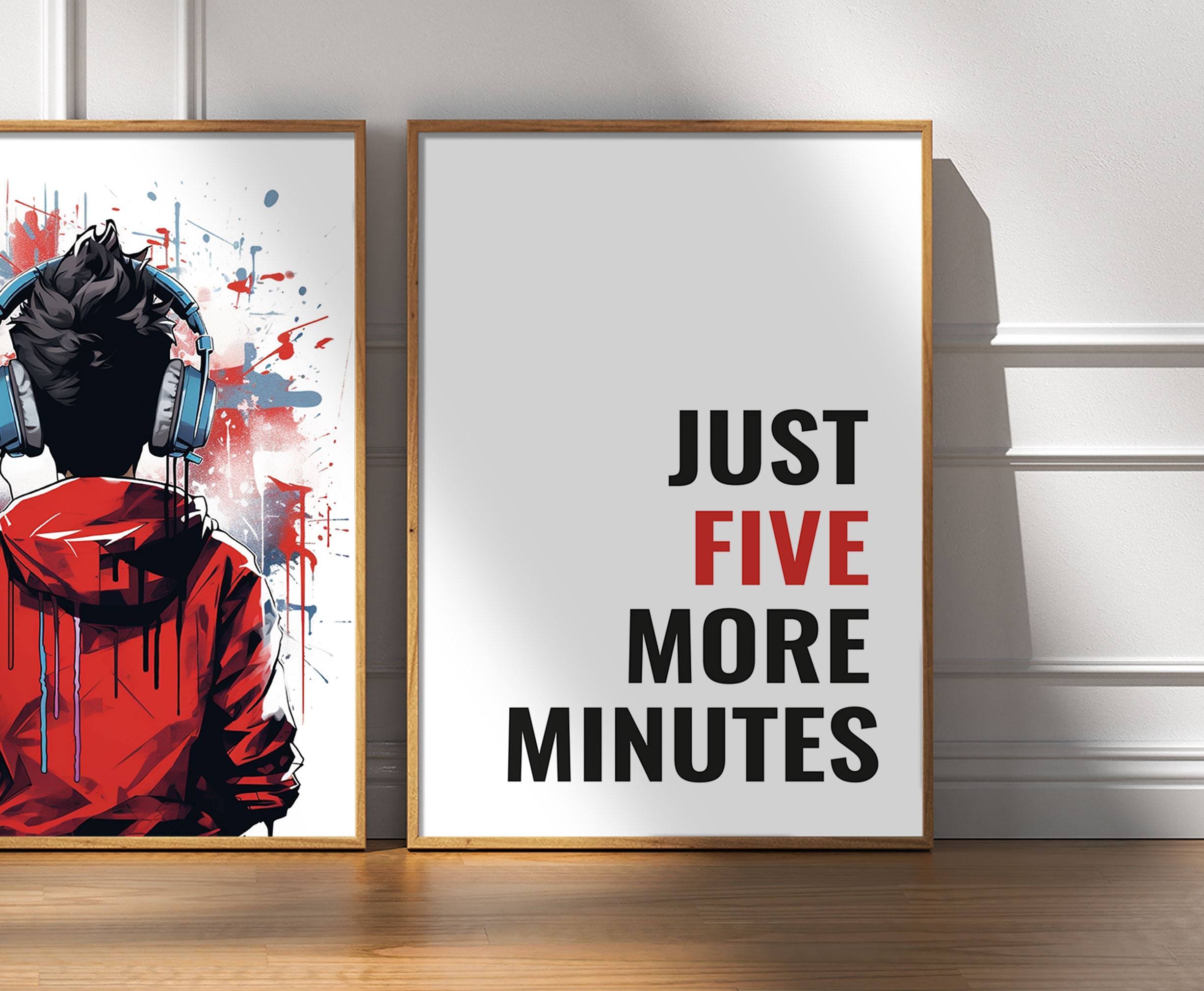 Red Gaming Posters, Boys Room Wall Art, Teen Bedroom Decor, Set of 3 ...