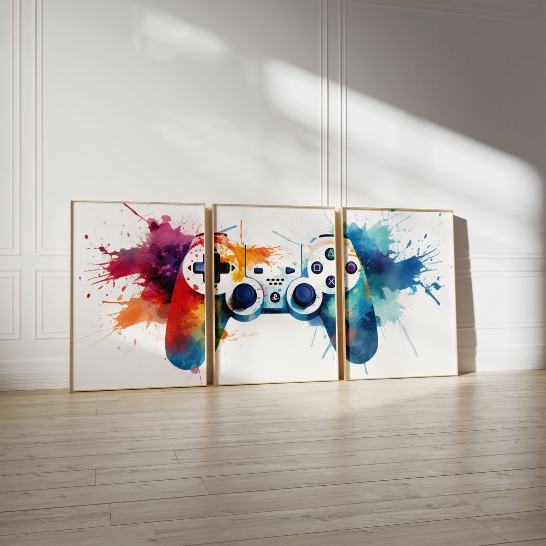 Gaming Print Set Graffiti Style Gaming Wall Art Gamer Gift Teen Room ...