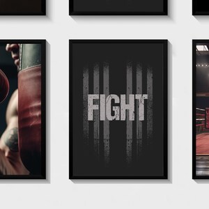 Boxing Poster, Boxing Wall Art Set of 6, Gift for Boys, Boys Bedroom ...