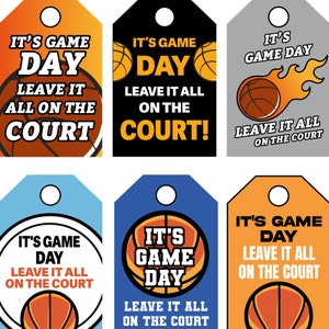 Basketball Game Day Good Luck Tags, Team Tournament Treat Label, Leave ...