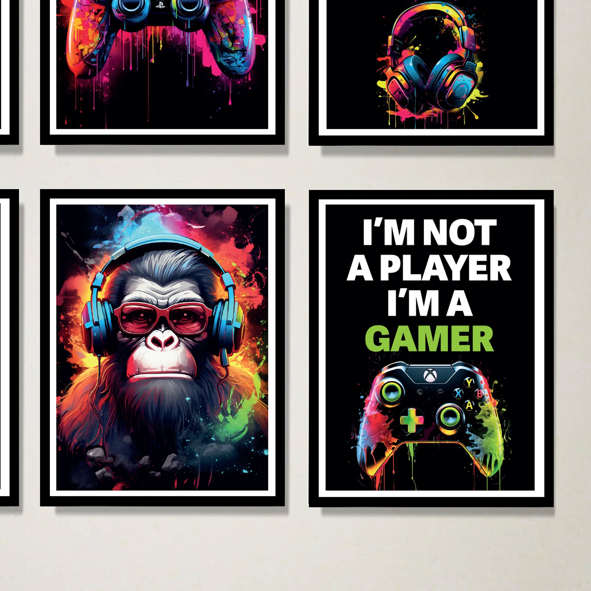 Set of 6 Gaming Prints Wall Art, Gaming Prints, Gamer Printer, Digital ...