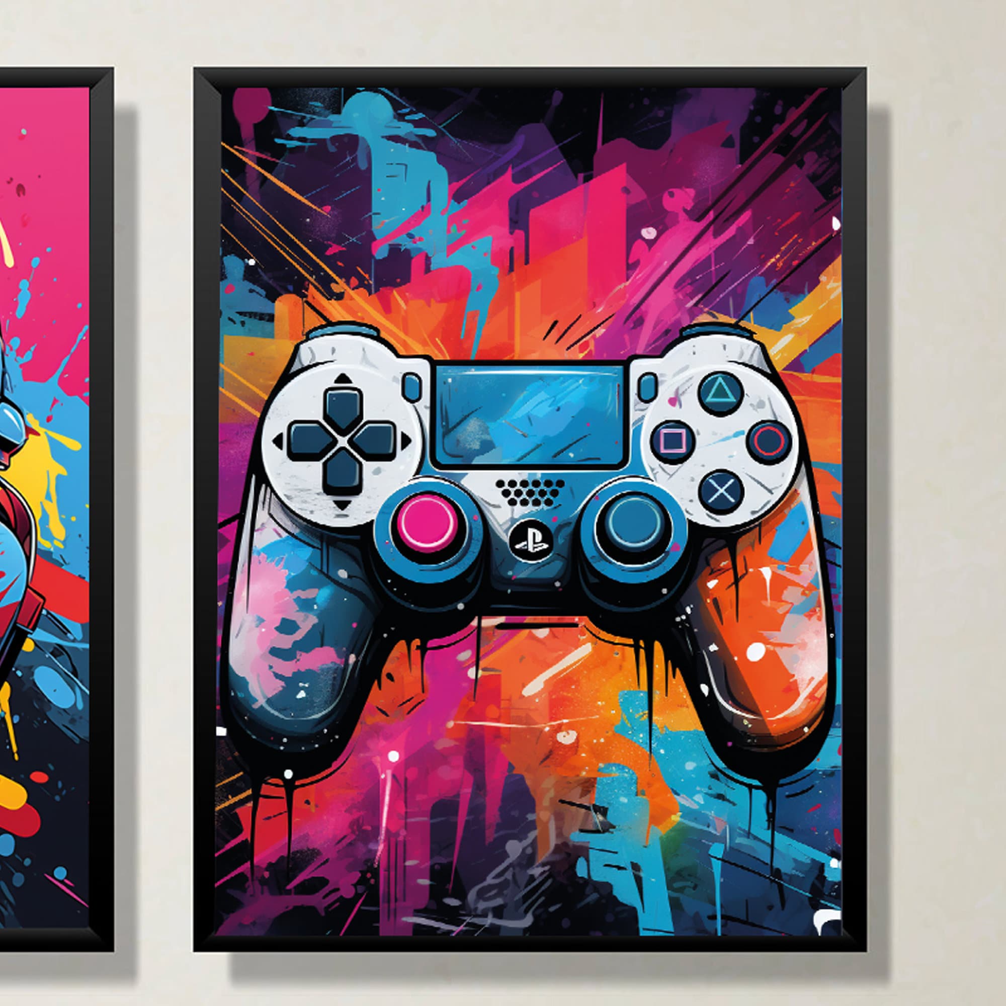Graffiti Gaming Prints, Gaming Poster Wall Art, Set of 3 A3 Digital Art ...