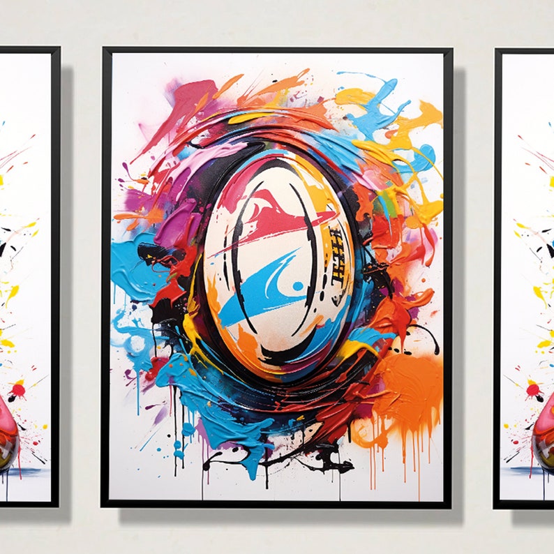 Ensemble de 6 impressions de rugby art mural de graffiti de - Etsy France