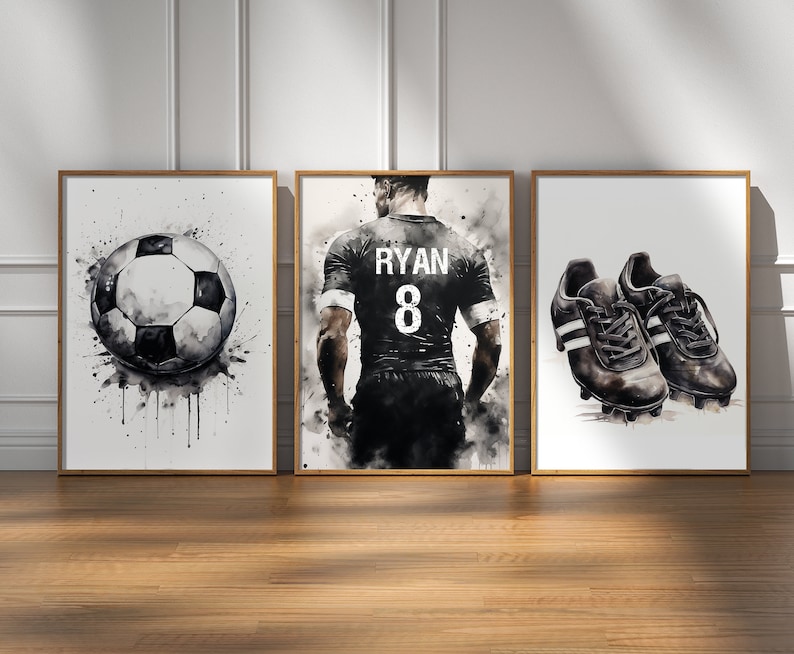 Personalised Football Wall Art Prints Football Poster Boys - Etsy Australia