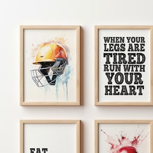 Set of 6 Cricket Prints, Cricket Wall Art, Cricket Decor, Boys Bedroom ...