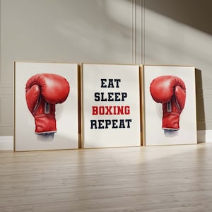 Set of 3 Boxing Wall Art, Boxing Prints, A3 A4 Boxing Posters, Boxing ...
