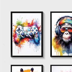 Gaming Prints, Gaming Poster, Gaming Wall Art Set of 6, Gaming Room ...
