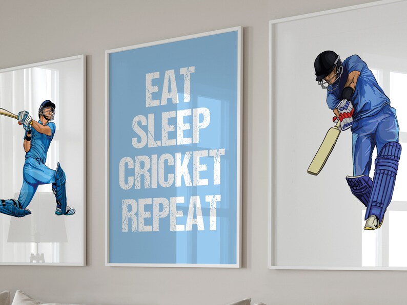 Cricket Posters, Set of 3 Cricket Prints, Cricket Wall Art, Cricket ...