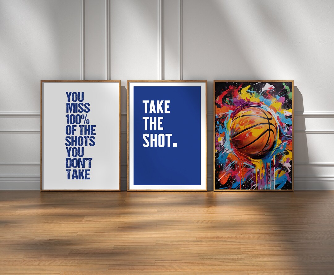 Basketball Poster Set, Dorm Room Print, Basketball Gifts, Gift for ...