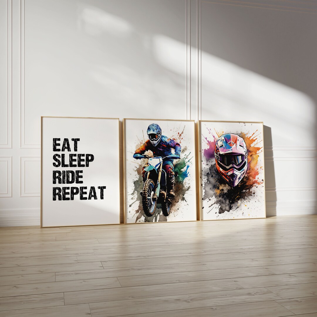 Motocross Prints Set, Abstract Art, Motocross Posters, Bike Prints ...