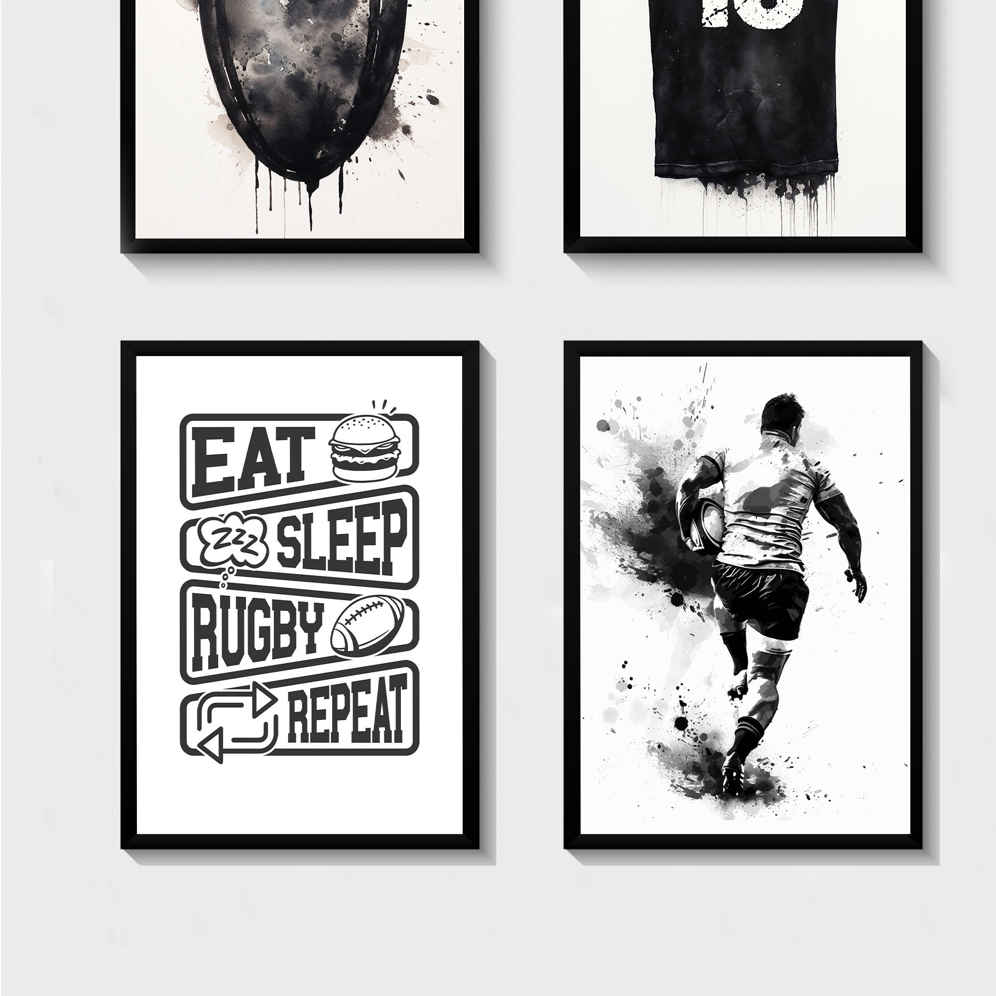 Rugby Prints, Rugby Wall Art Set of 6, Gift for Boys, Boys Bedroom ...