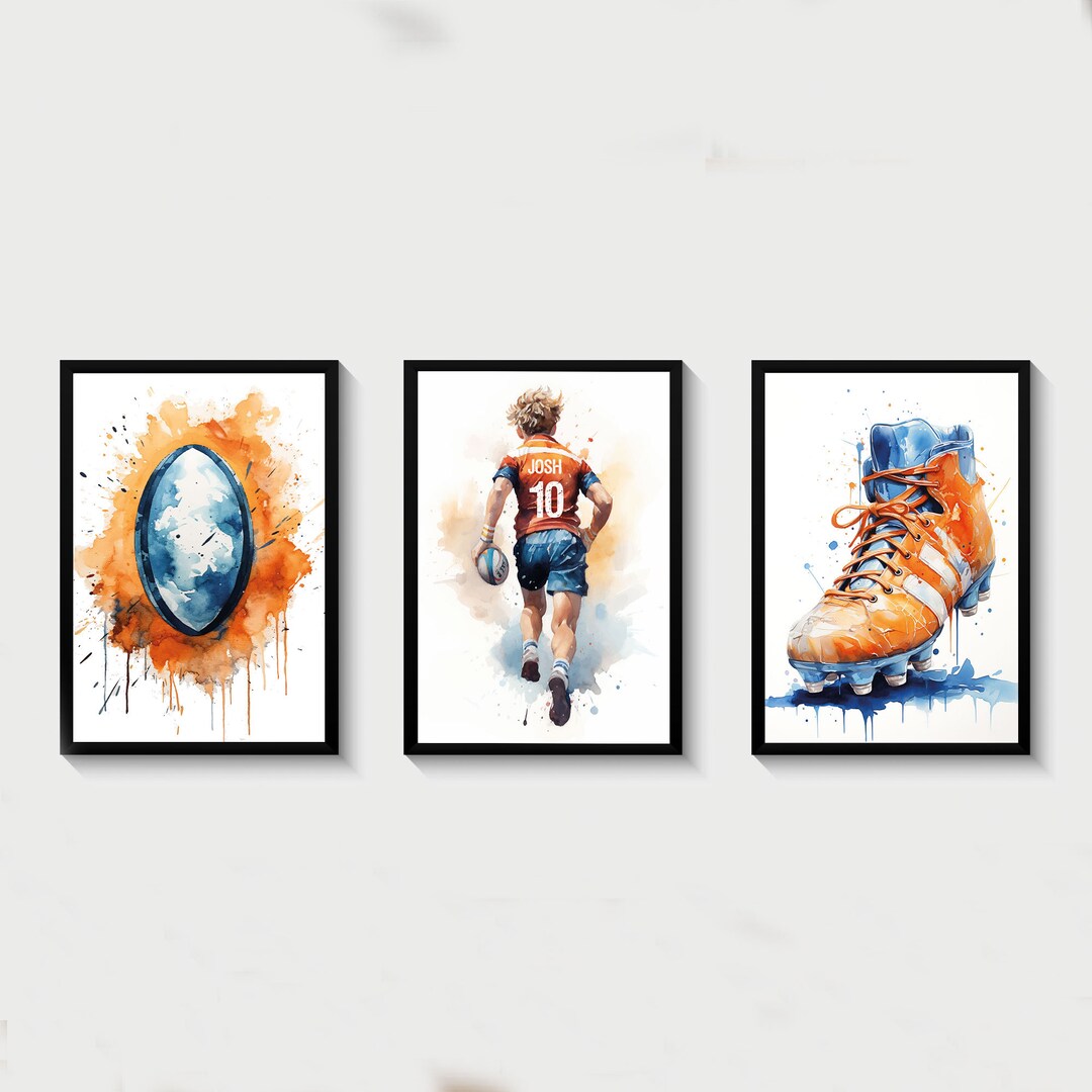 Personalised Rugby Player Gift, Rugby Gifts for Boys, Wall Art for ...