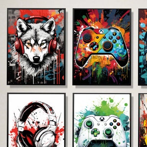 Gaming Print Bundle, Set of 12 Gaming Prints, Gaming Wall Art, Gamer ...