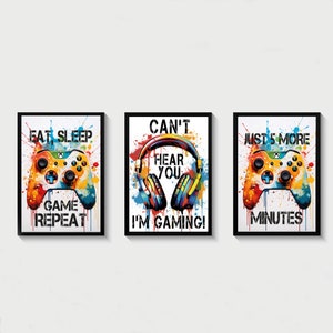 Gaming Prints Set of 3, Gaming Poster, Gaming Prints, Gamer Decor ...