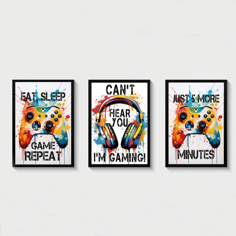 Gaming Prints Set of 3 Gaming Poster Gaming Prints Gamer - Etsy