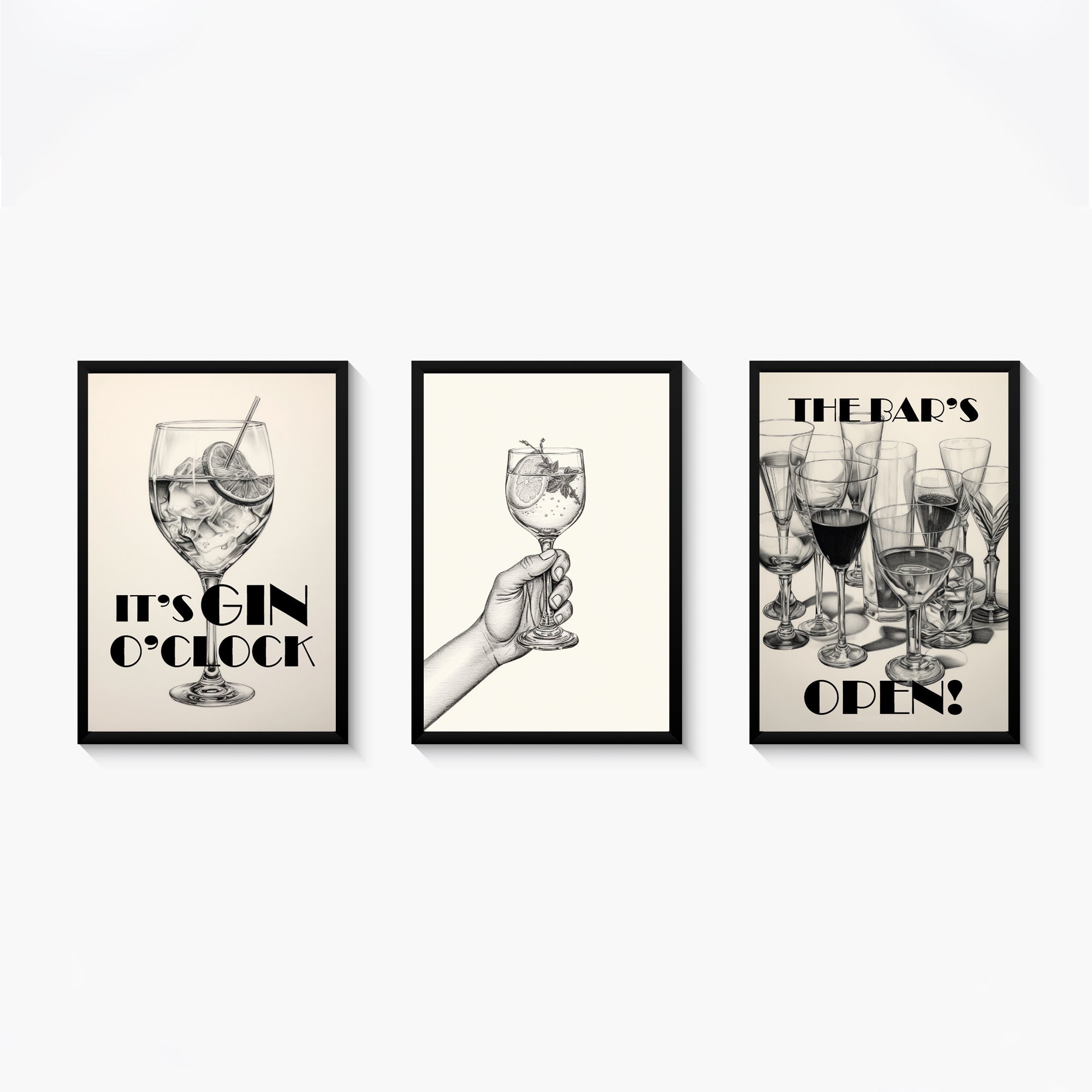 Bar Print Art Deco Bar Prints Retro Bar Prints Bar Cart - Etsy