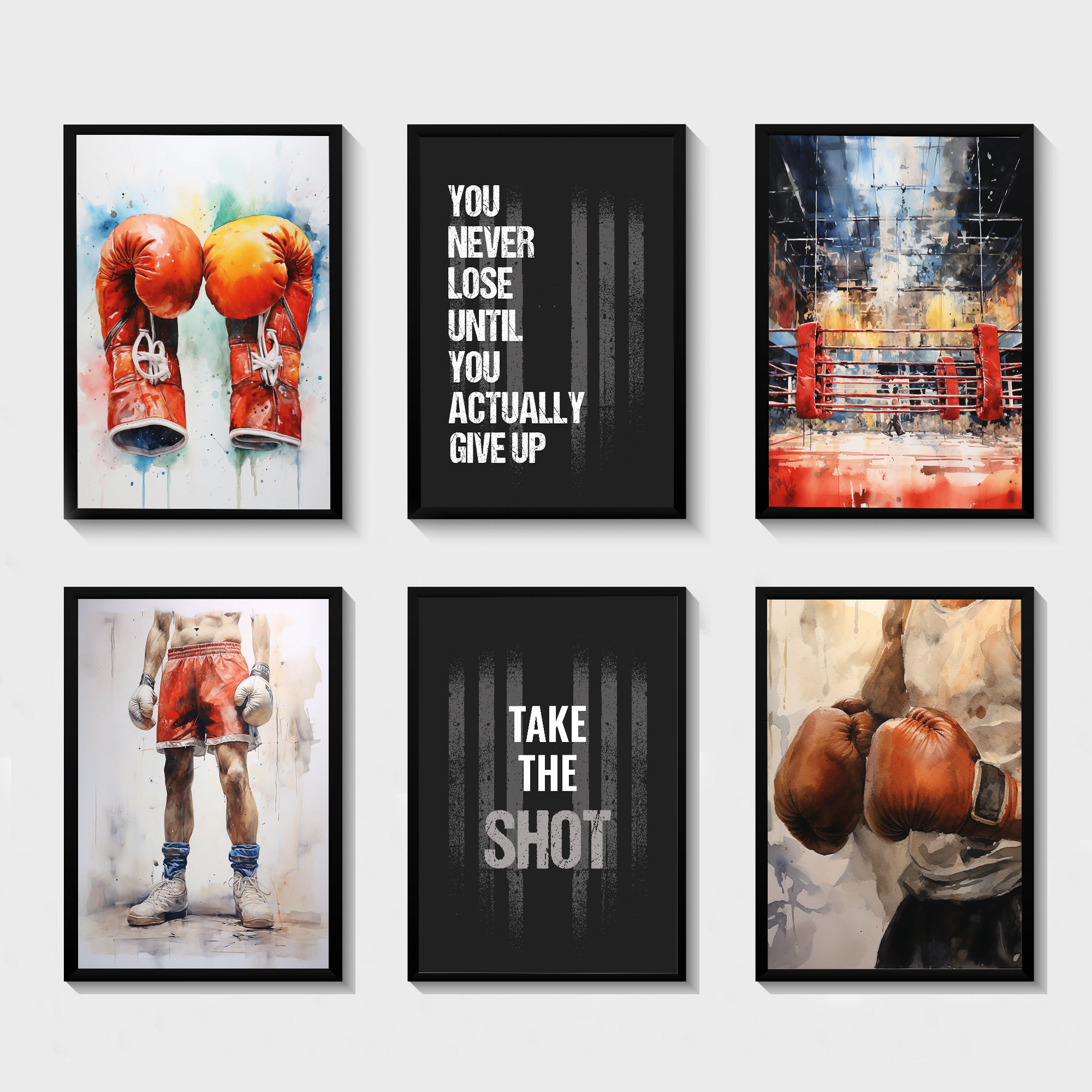 Boxing Prints Set of 6 Boxing Print Boxing Posters Teen - Etsy