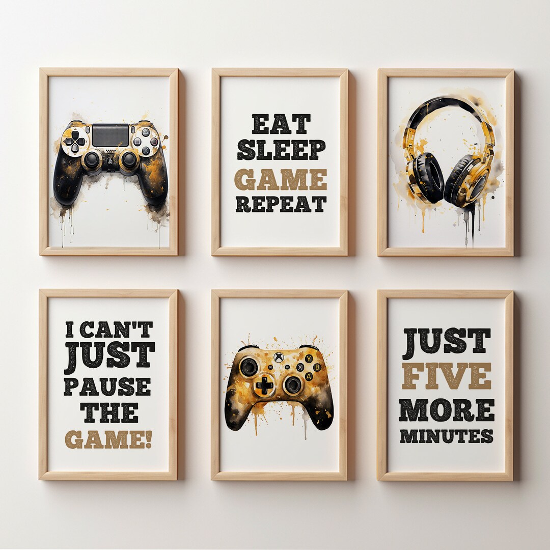 Gaming Prints Set of 6, Digital Download, Gaming Poster Set, Boys ...
